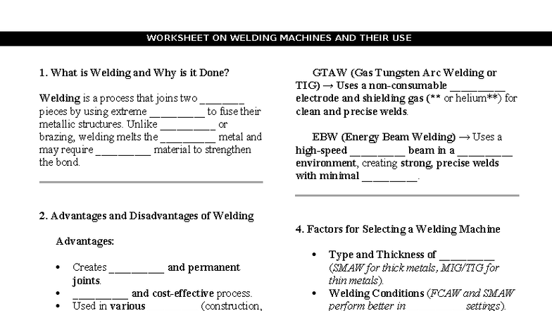 Worksheet S-11: Welding Machines and Their Applications - MARCA_25 ...
