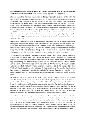 Unit 14 Investigating Customer Service - P2: Examine ways that customer ...