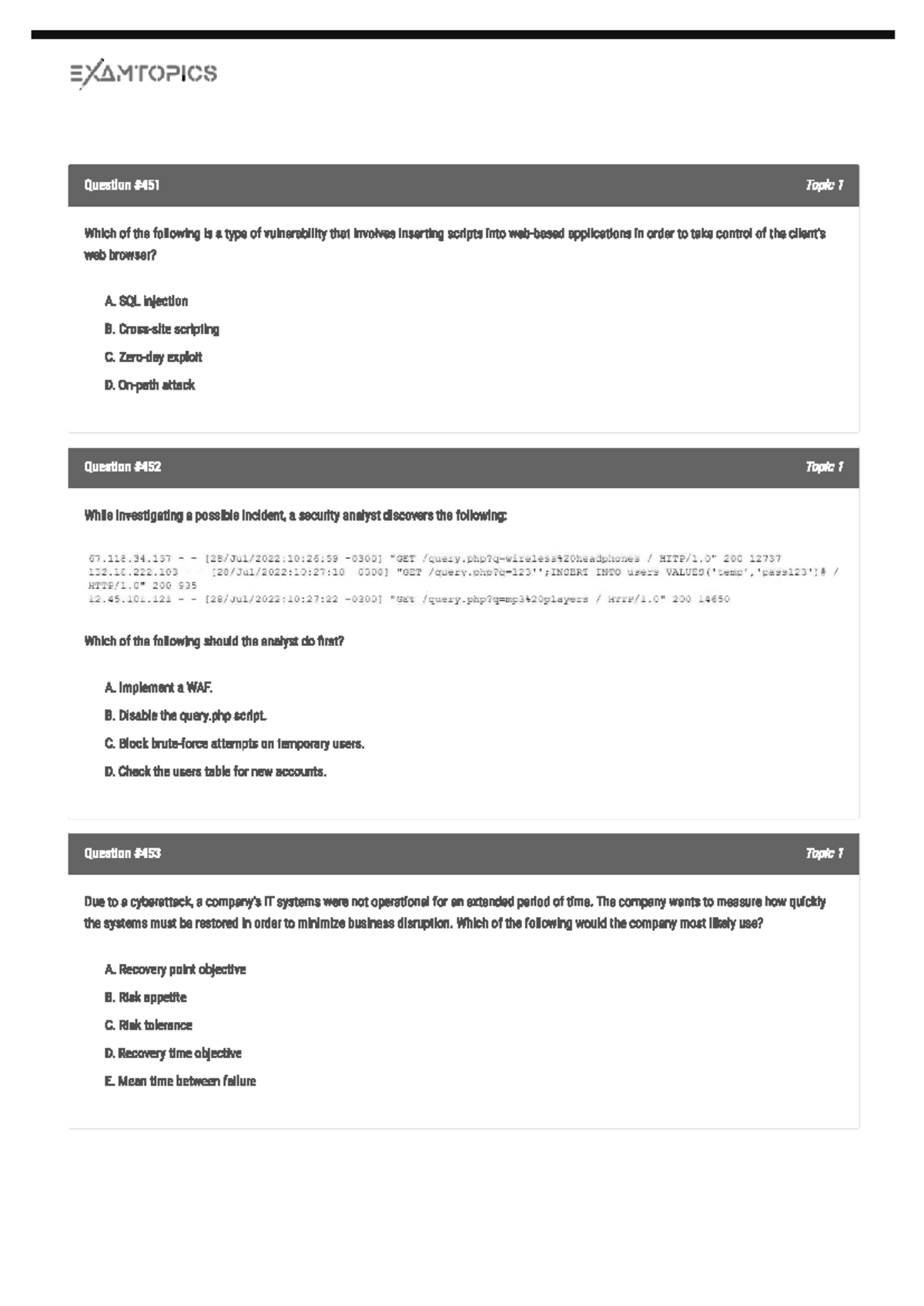 SY0-701 Final Exam Study Guide: Key Topics and Practice Questions - Studocu