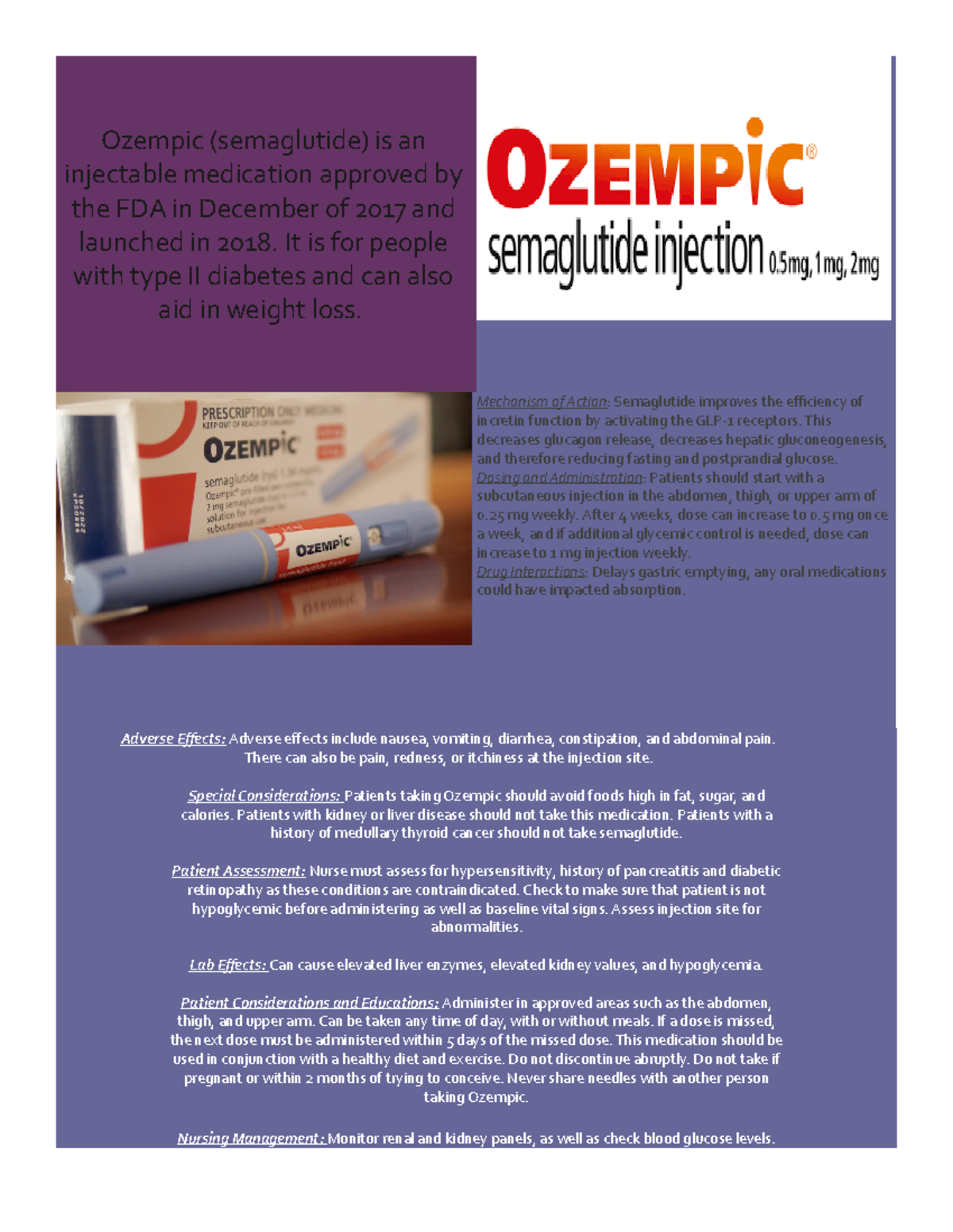 NR293 Brochure - Ozempic (semaglutide) is an injectable medication ...