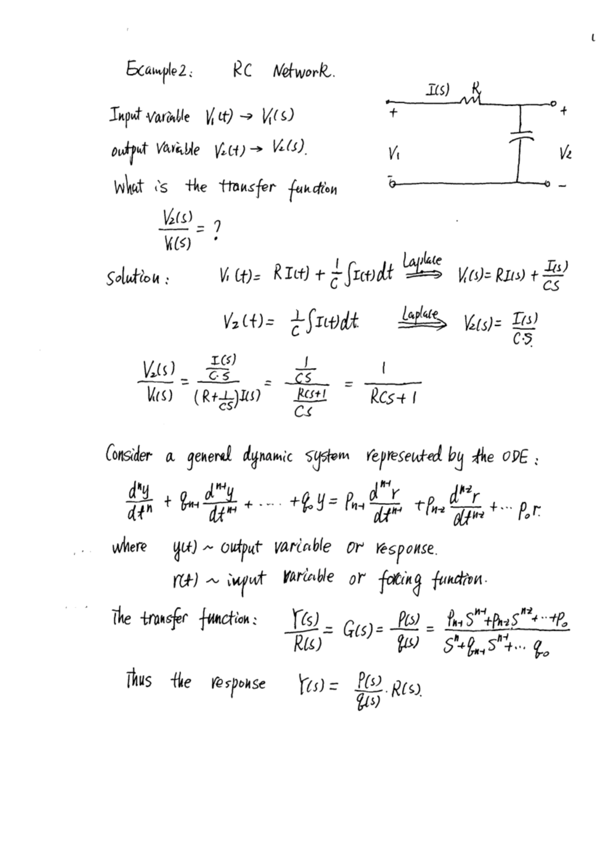 Chapter 2 Example: RC Network Transfer Function Analysis - Studocu