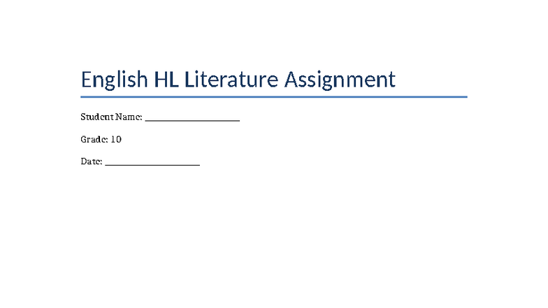 English HL Literature Assignment: Poetry & Drama Analysis - Studocu
