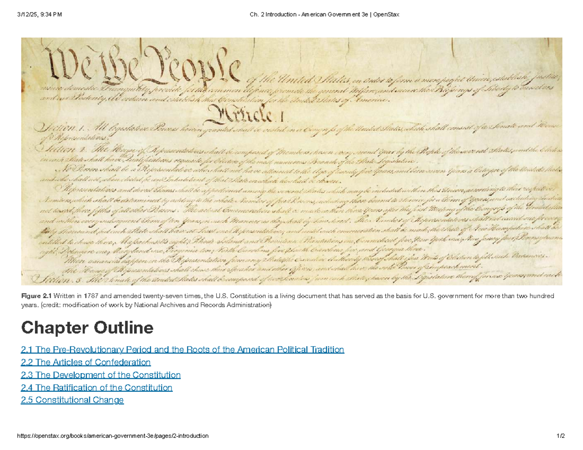 Ch. 2: The Constitution's Creation, Compromise, and Evolution - AG3e ...