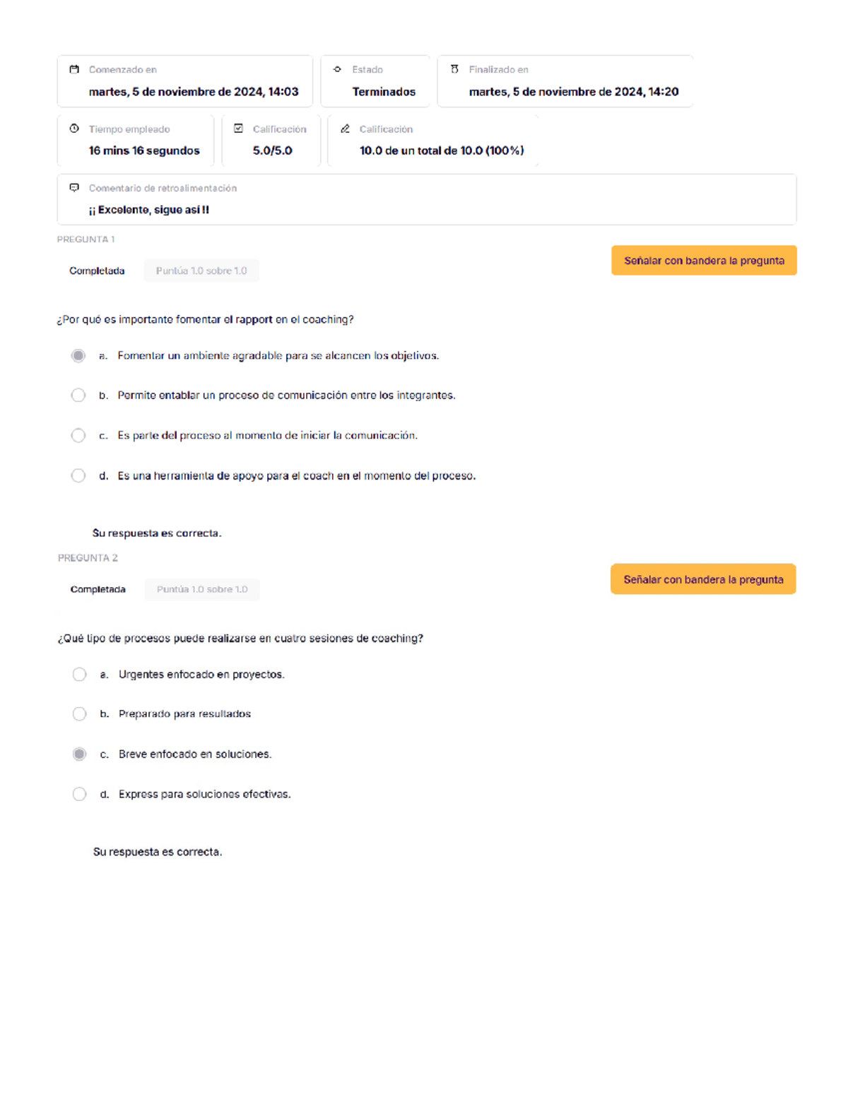Examen S-2 Factor humano en la administración de proyectos - Comenzado en Estado 8 Finalizado en ...