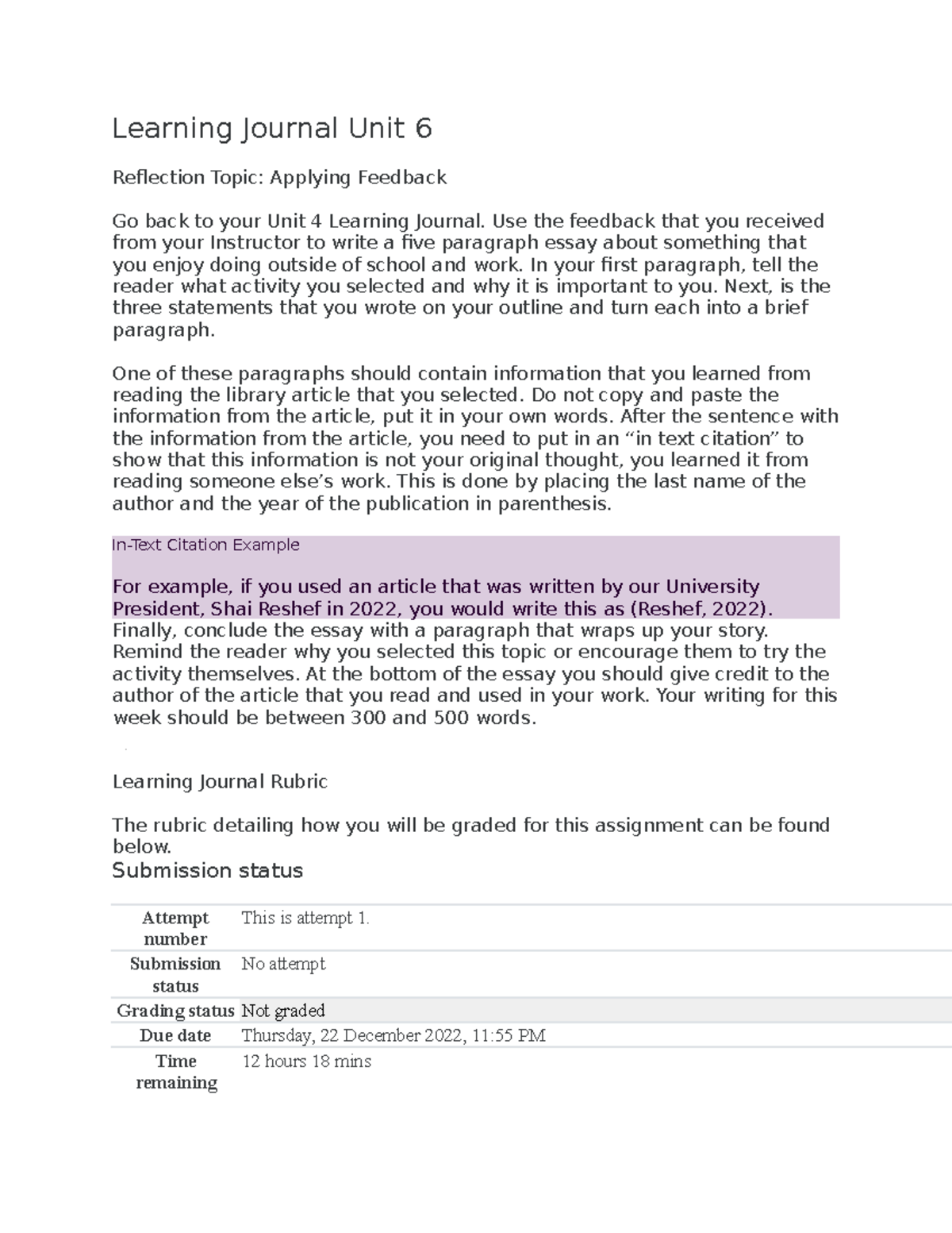 Learning journal 6 question - Learning Journal Unit 6 Reflection Topic ...