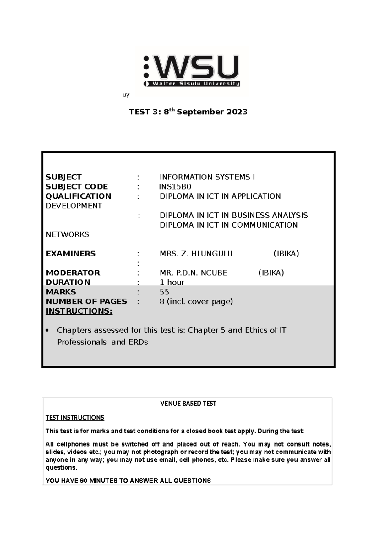 INS15BO- 2023-TEST3- Ibika Campus - uy TEST 3: 8th September 2023 ...