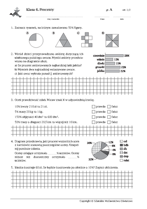 Kl6-liczby naturalne i ułamki-sprawdzian - Klasa 6. Liczby naturalne i ułamki - Studocu