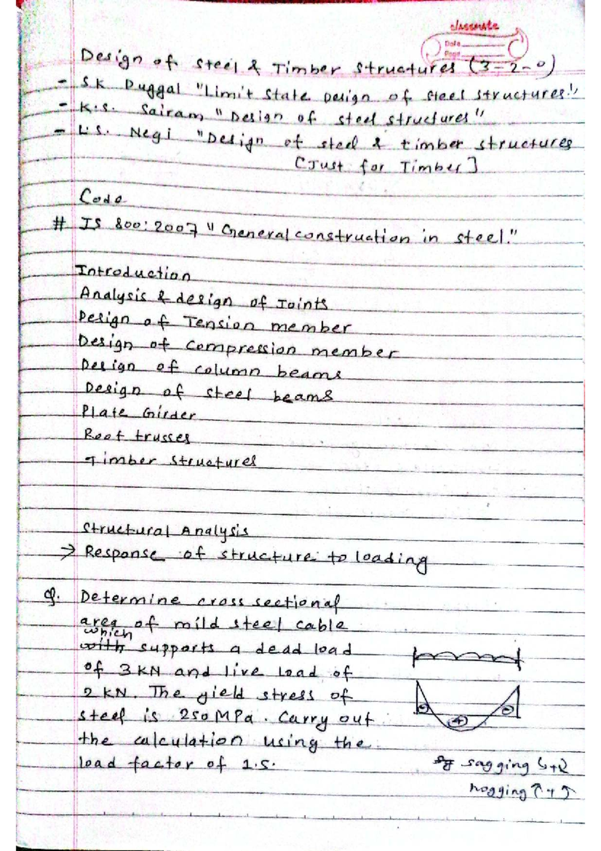 Steel Structures Design - Lecture Notes (Course Code: IS 800: 2007 ...