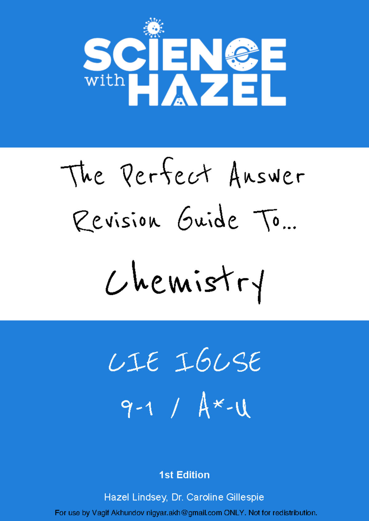 Chemistry CIE IGCSE Revision Guide: Key Concepts & Techniques - Studocu