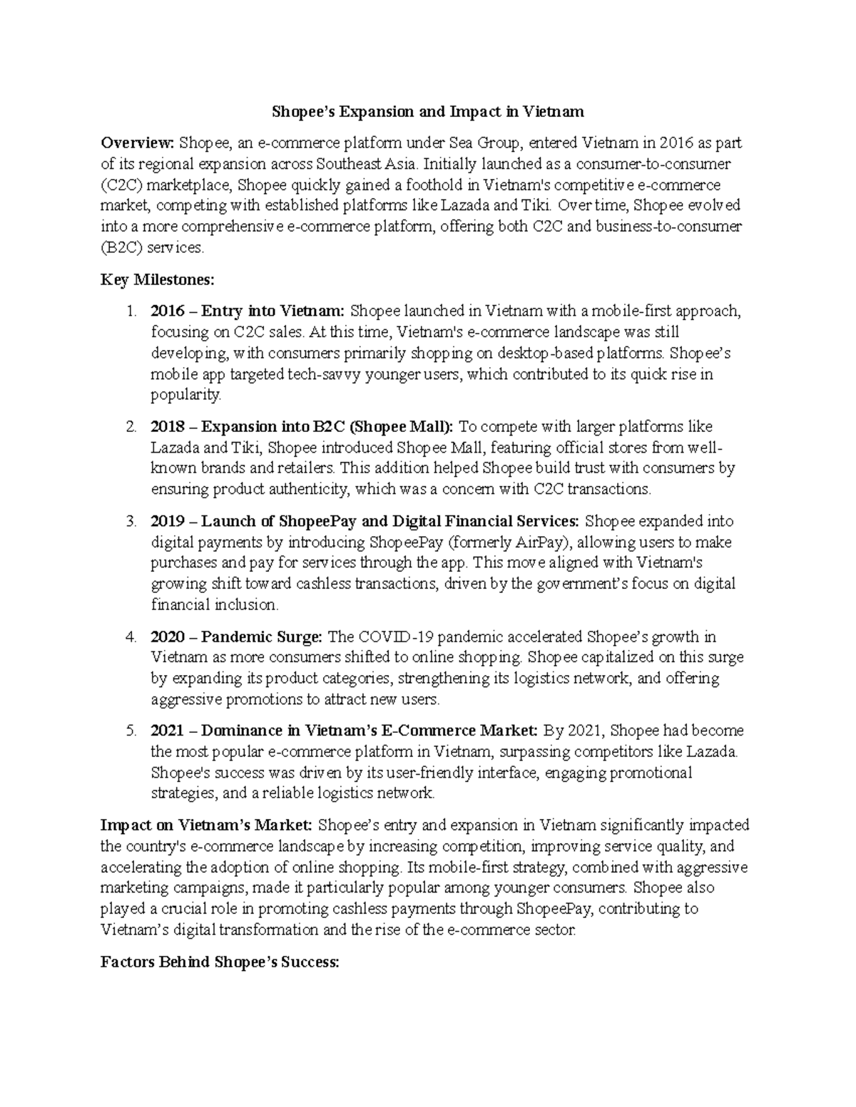 Shopee's Expansion and Market Impact in Vietnam: A Comprehensive ...