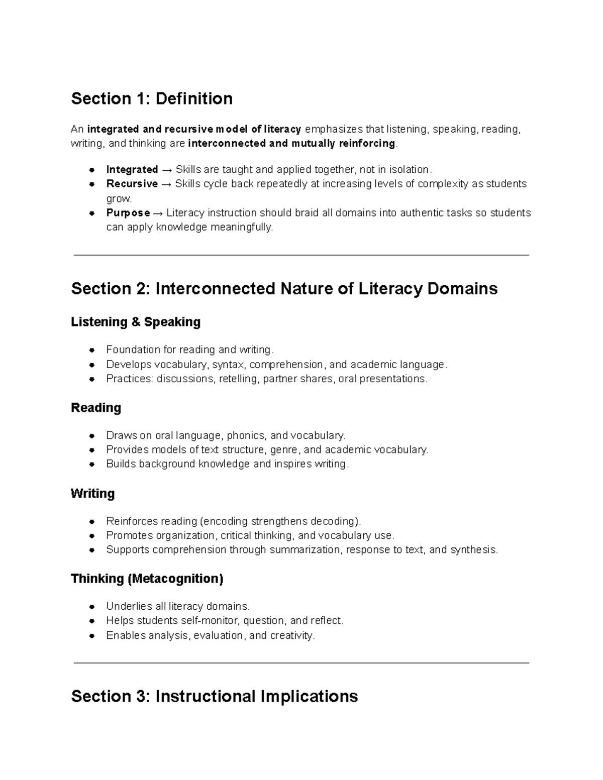 Integrated & Recursive Model of Literacy: Key Takeaways for STR Exam ...