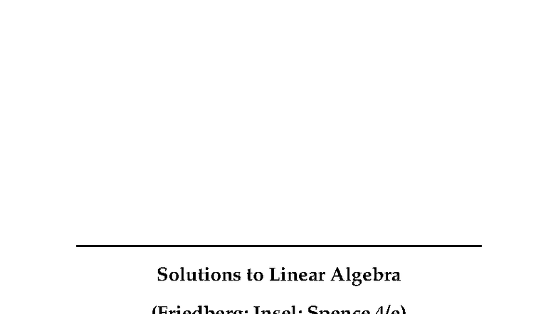 Solutions to Linear Algebra (MATH 101) - Comprehensive Guide - Studocu
