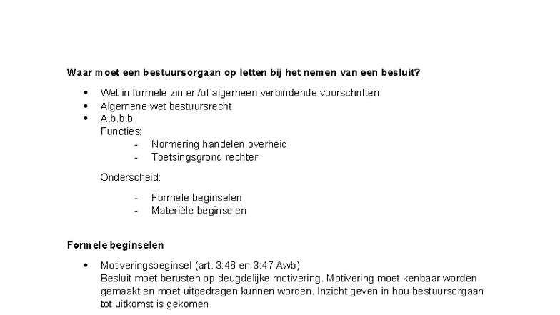 A.b.b.b. Besluitvorming: Formele en Materiële Beginselen in de Awb ...