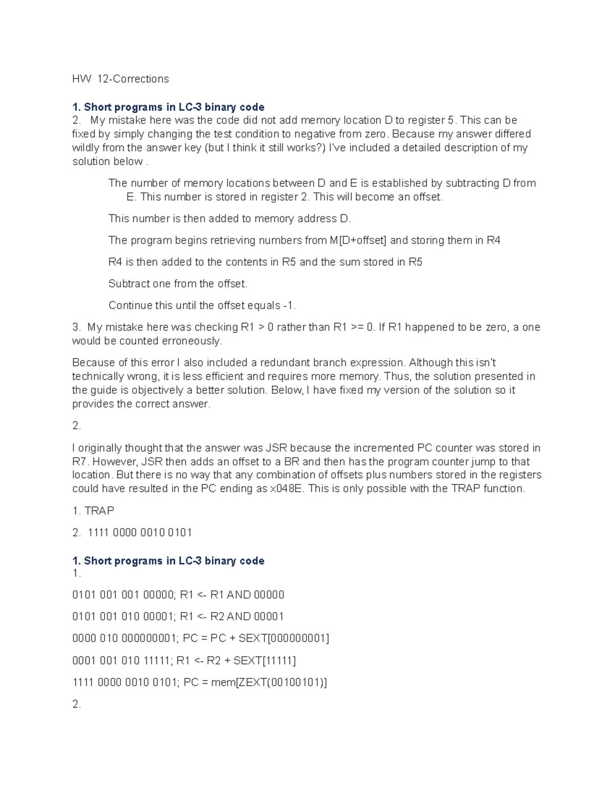 ECE 120 HW12 - Corrections and Detailed Explanations - Studocu