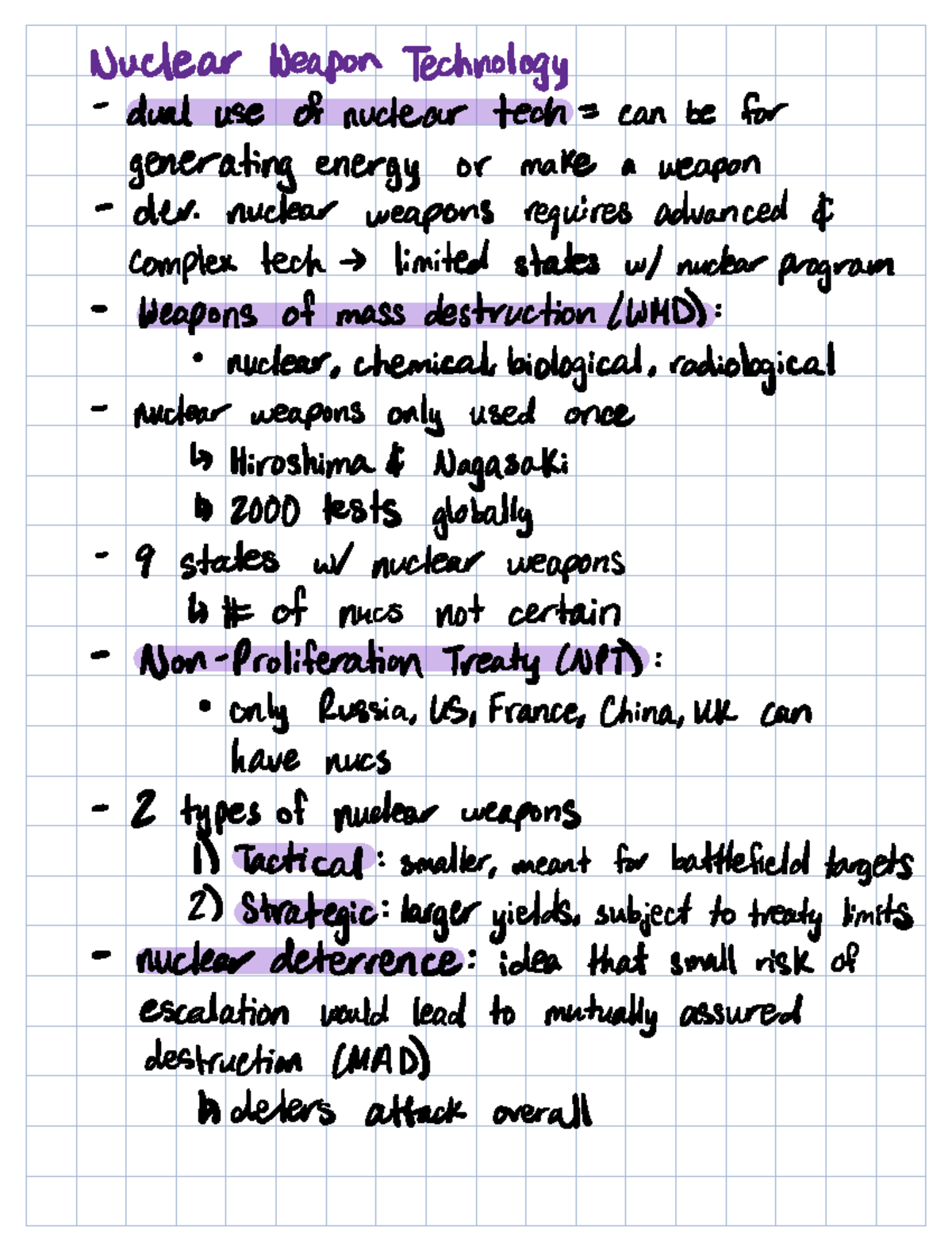 Week 9 Nuclear Diplomacy - ####### Nuclear Weapon Technology dual use ...