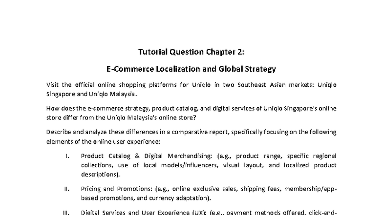 Tutorial Question Chapter 2: Uniqlo's Localization & Global Strategy ...
