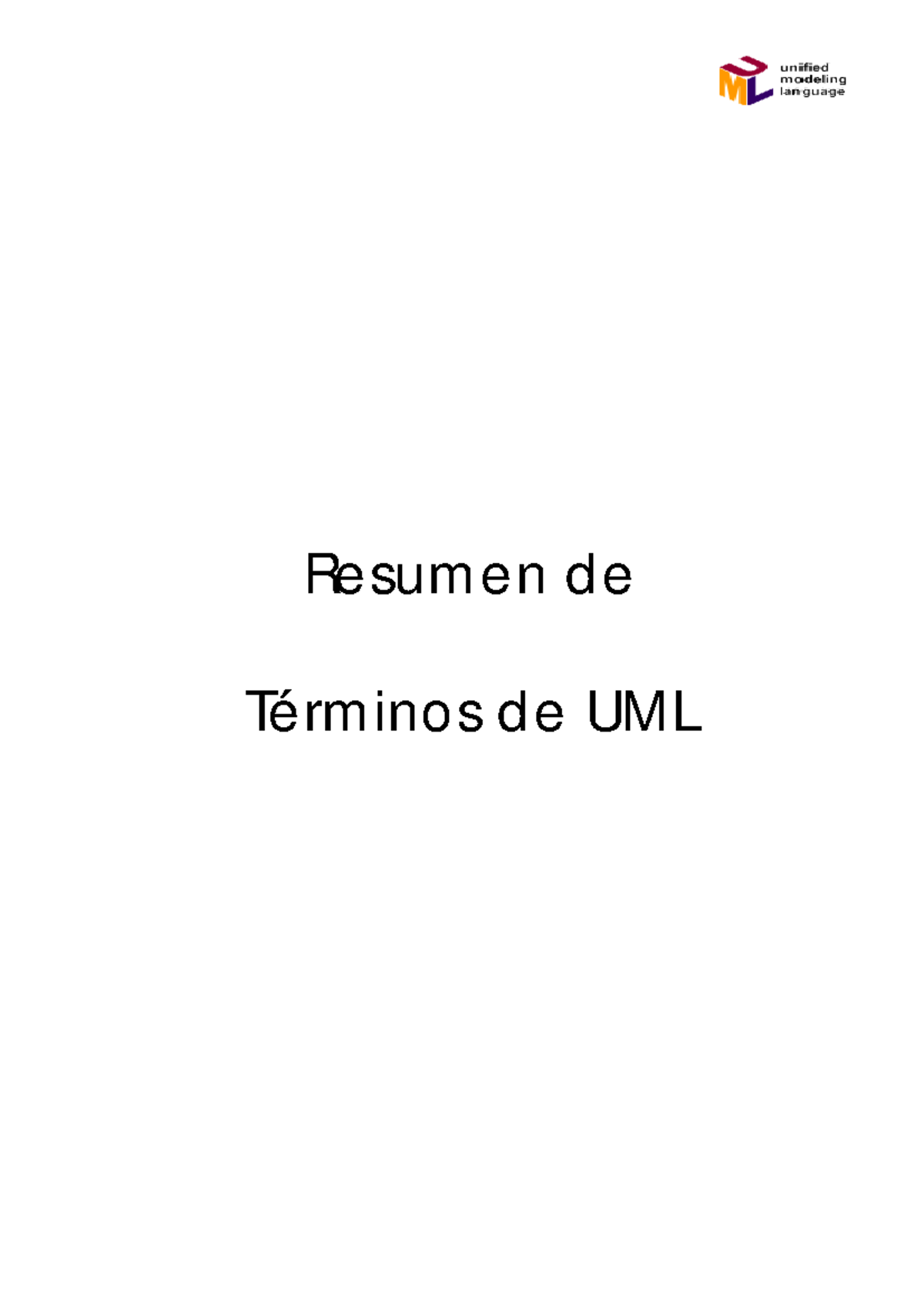 Resumen de Términos de UML - Fundamentos UML 1 Rrhh - Studocu