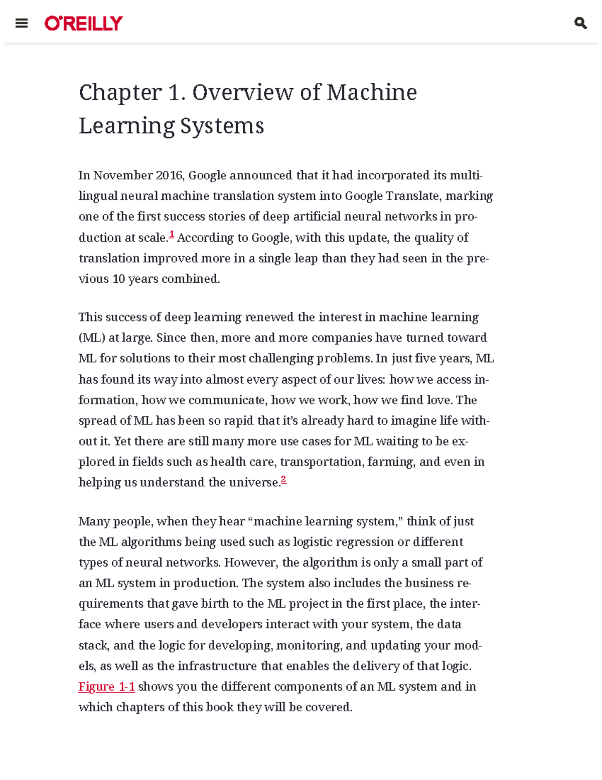 Chapter 1: Overview of Machine Learning Systems (CS101) - Studocu