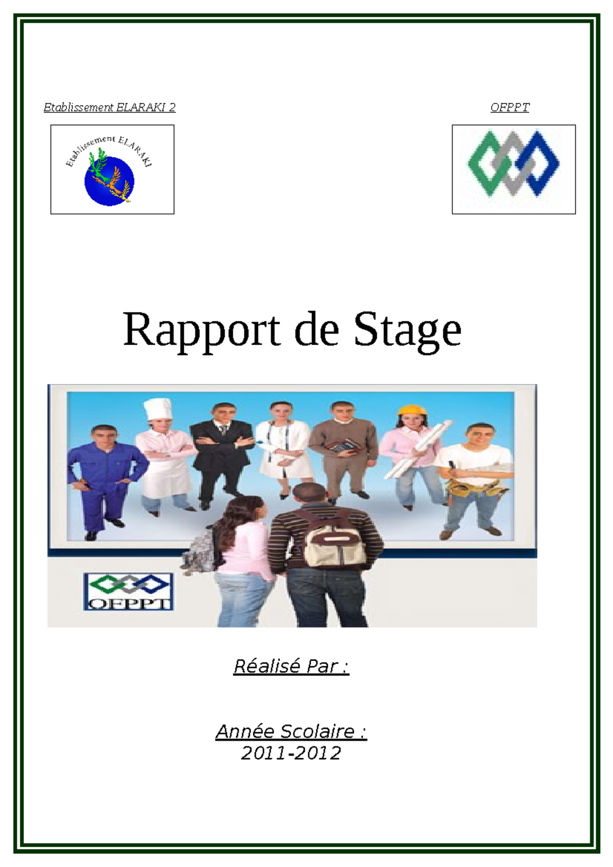 Rapport de Stage OFPPT - Mlle Fatime Zahra El Kouach (2011) - Studocu