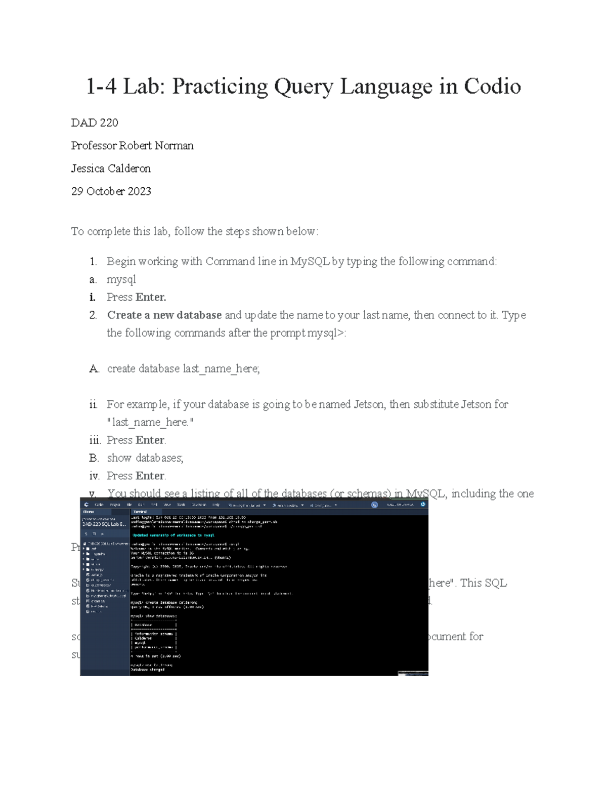 DAD 220 Final Exam Lab: Practicing Query Language in Codio - Studocu