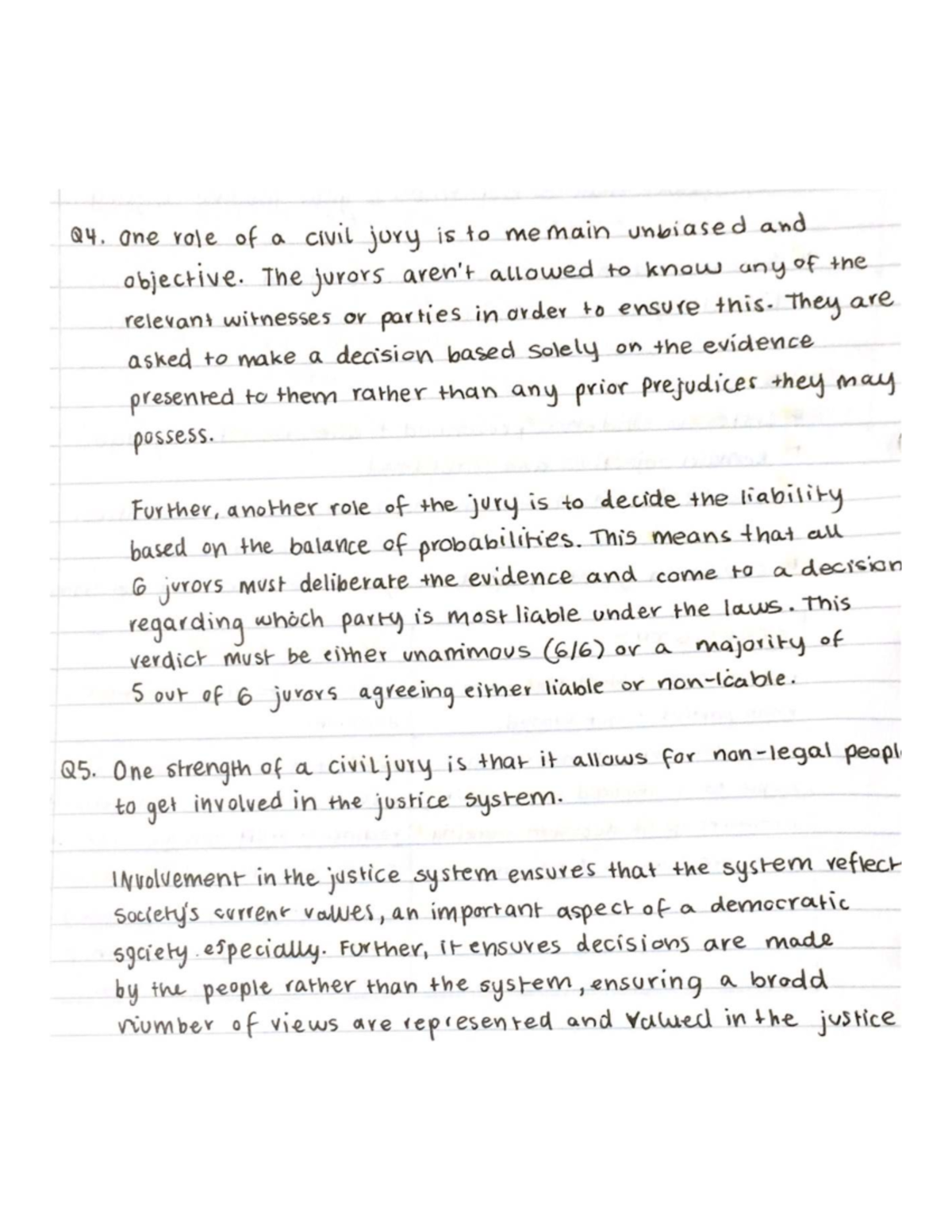 Legal Studies Q4 & Q5: Roles and Strengths of Civil Juries - Studocu