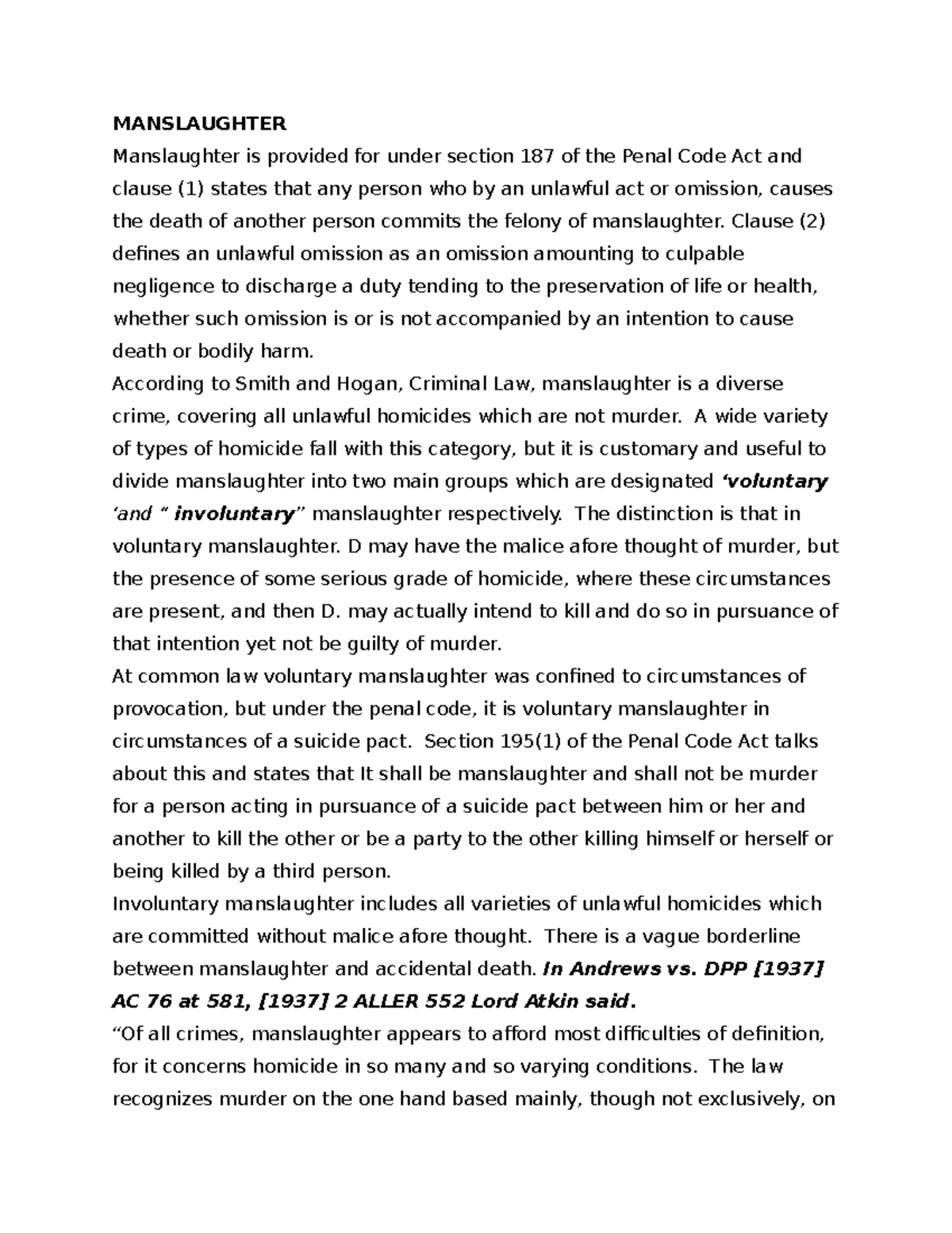 Manslaughter: Understanding the Legal Definition and Classifications ...