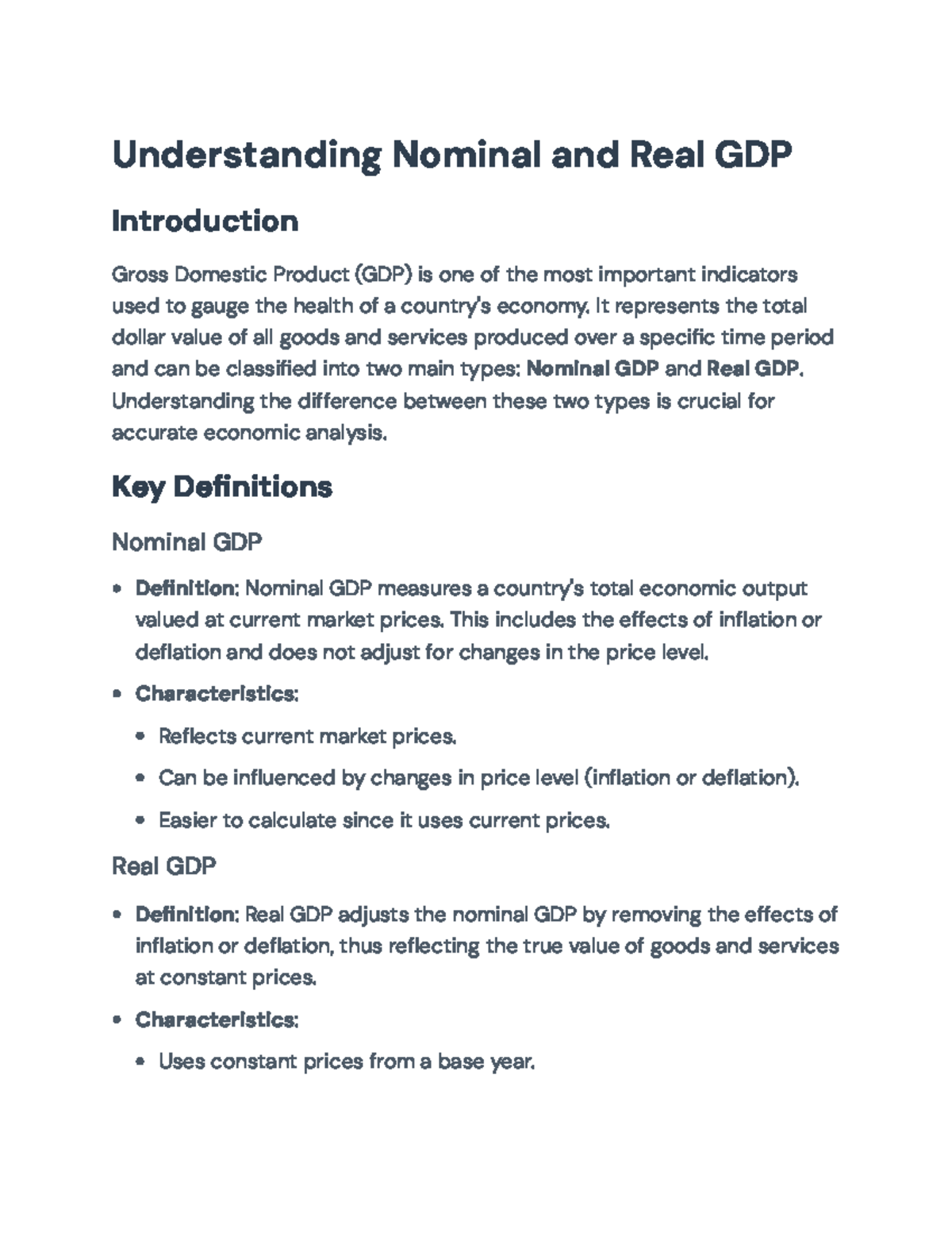 Understanding Nominal vs. Real GDP: Key Concepts and Implications ...