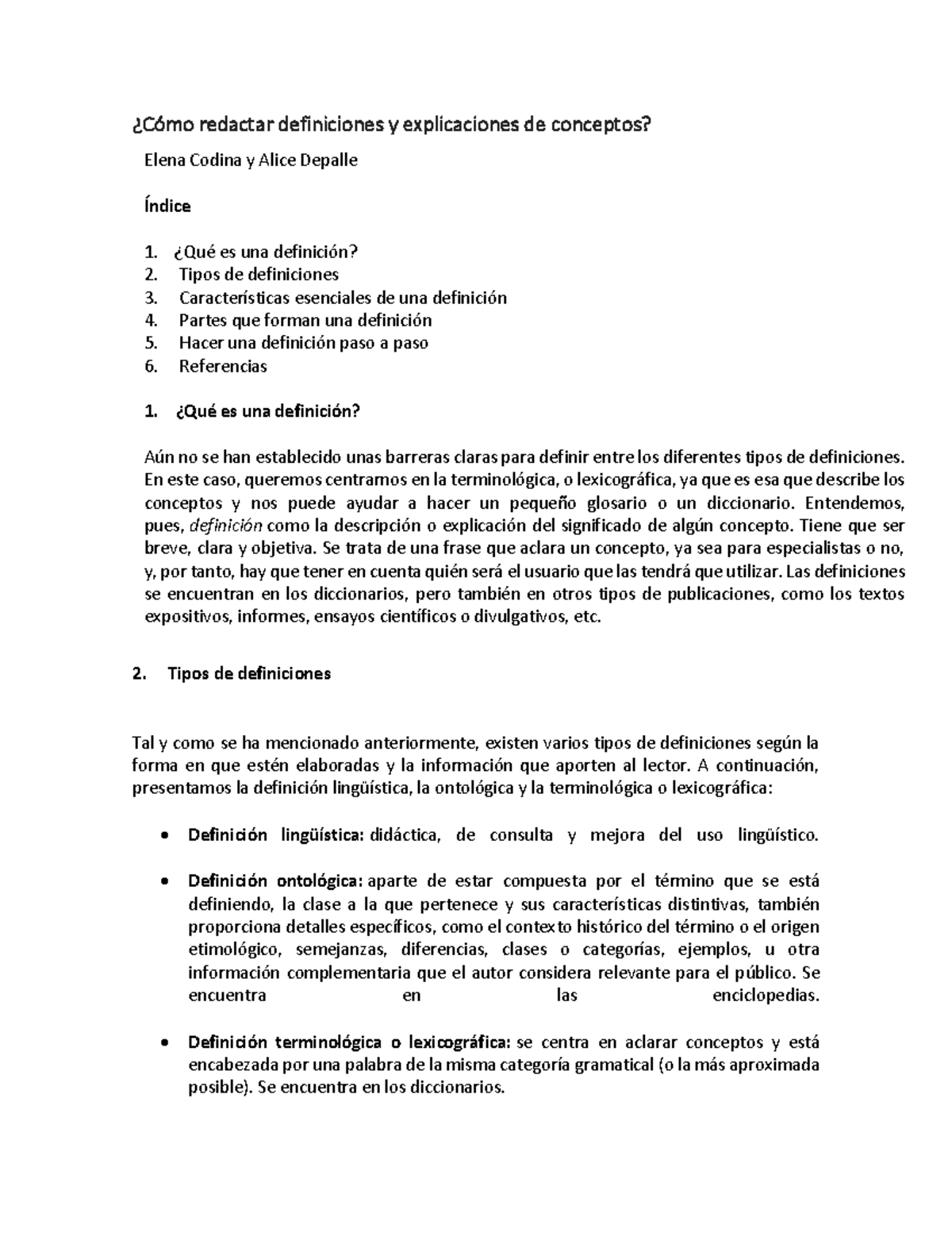 Redacción de Definiciones y Explicaciones de Conceptos en Lengua 101 ...