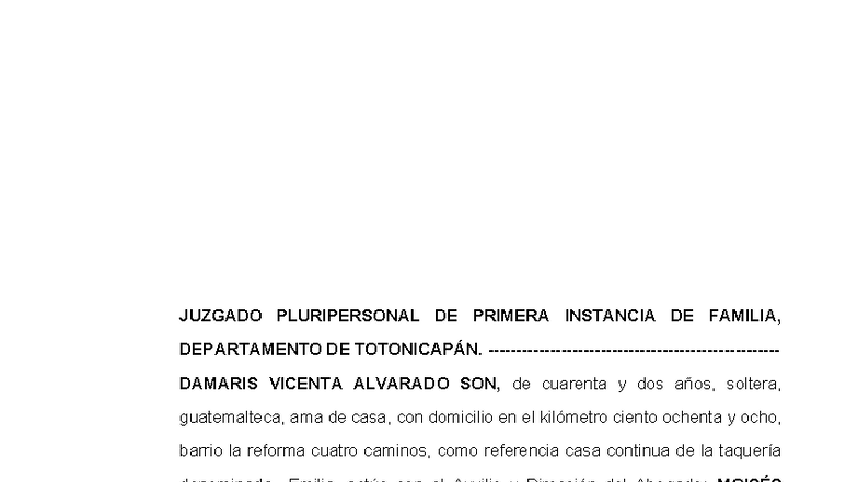 Juicio Oral de Paternidad y Filiación Extramatrimonial 2025 - Caso #1 - Studocu