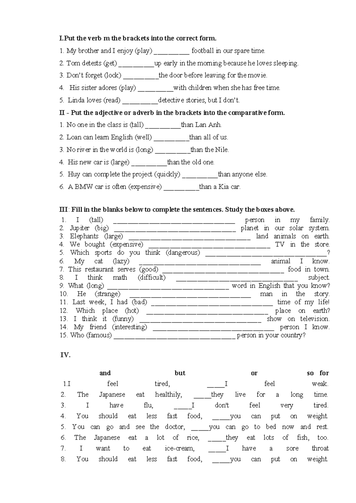 Review 1 - English Grammar Exercises and Practice - Studocu