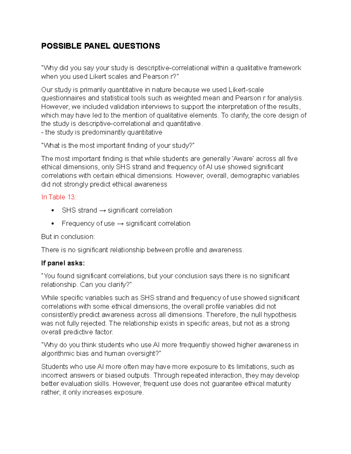 I3: Ethical Awareness of SHS Students in AI Use - Key Points & Findings ...