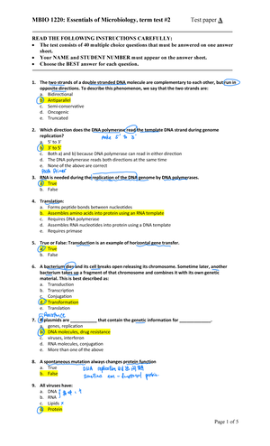 MBIO 1220 Midterm 1 ...