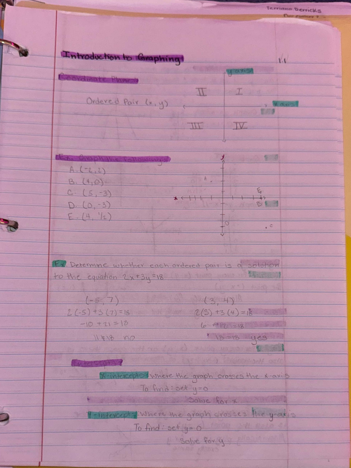 Intro to Graphing & Circles - 1.1 (Coordinate Plane) - Studocu