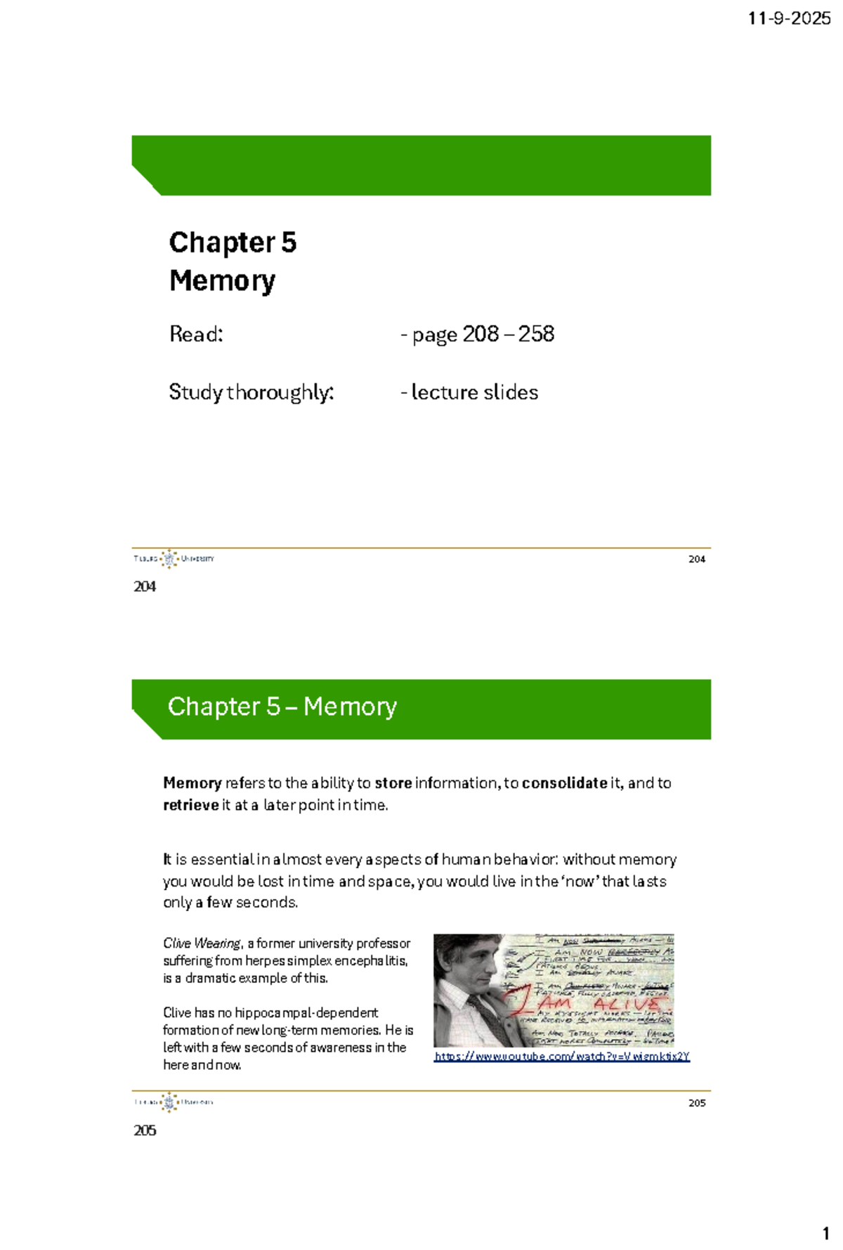 Chapter 5 Memory: Types, Processes, and Theories (Study Notes ...