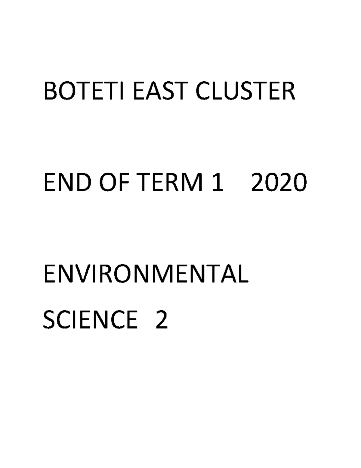 Environmental Science 2-7 Term 1 2020 Study Guide - Studocu