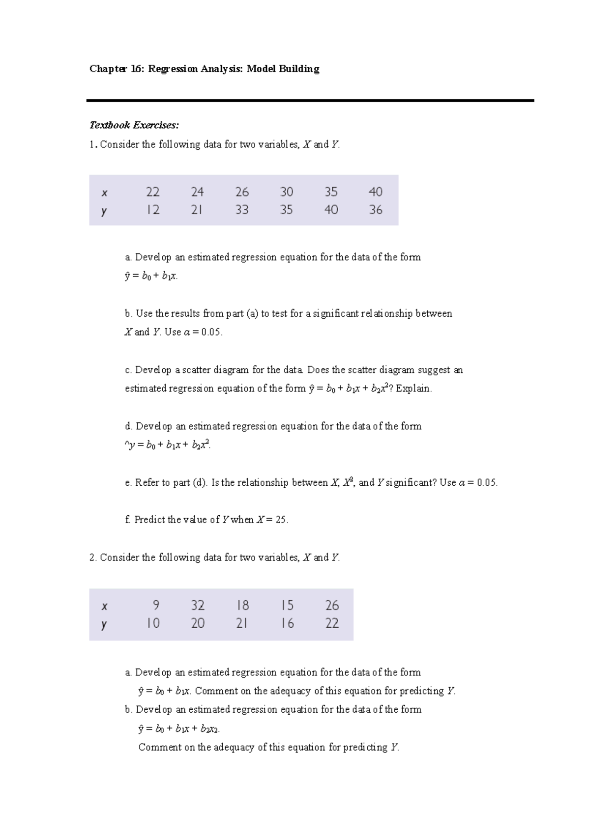Ch16 solutions - ... - Chapter 16: Regression Analysis: Model Building ...