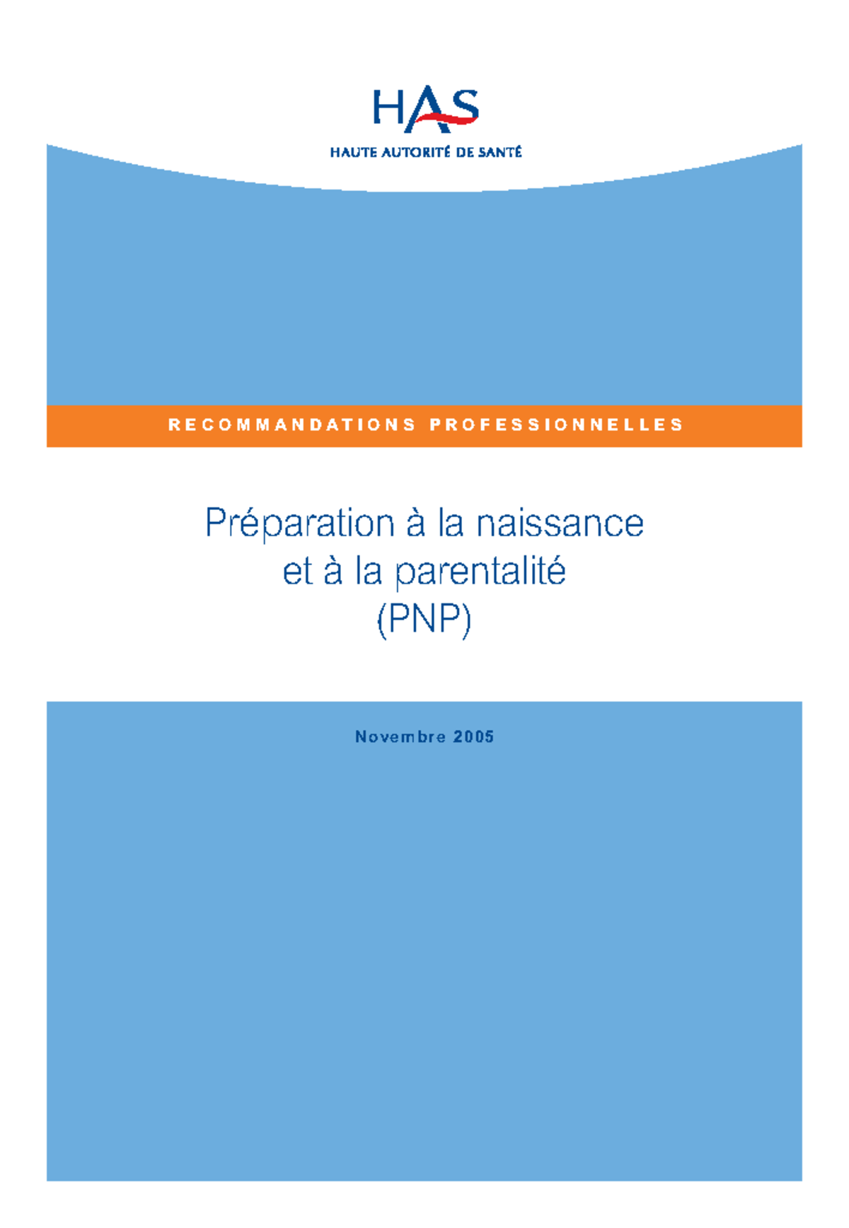 Recommandations Professionnelles pour la Préparation à la Naissance ...