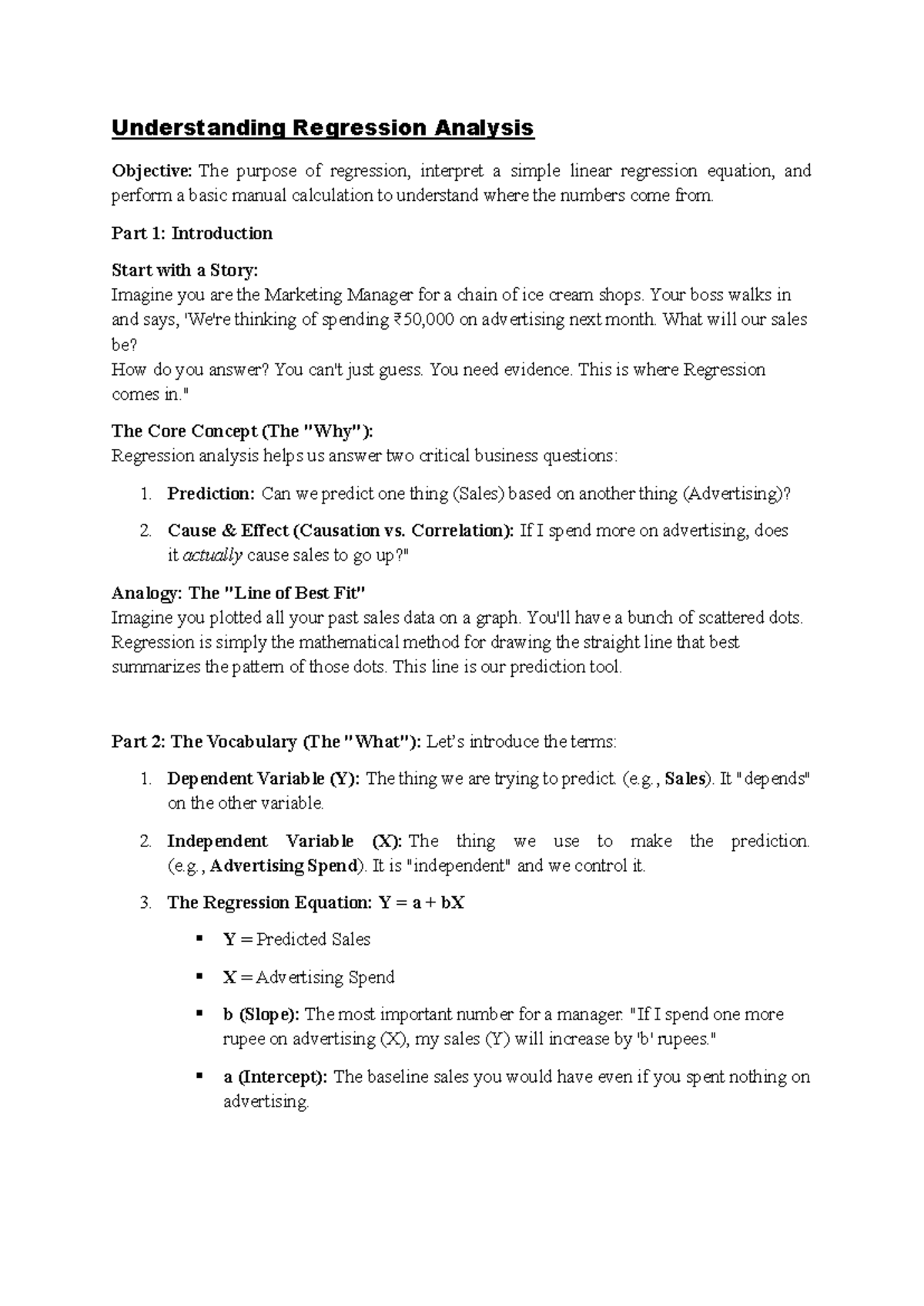 Regression Analysis Basics: A Guide for Marketing Managers - Studocu