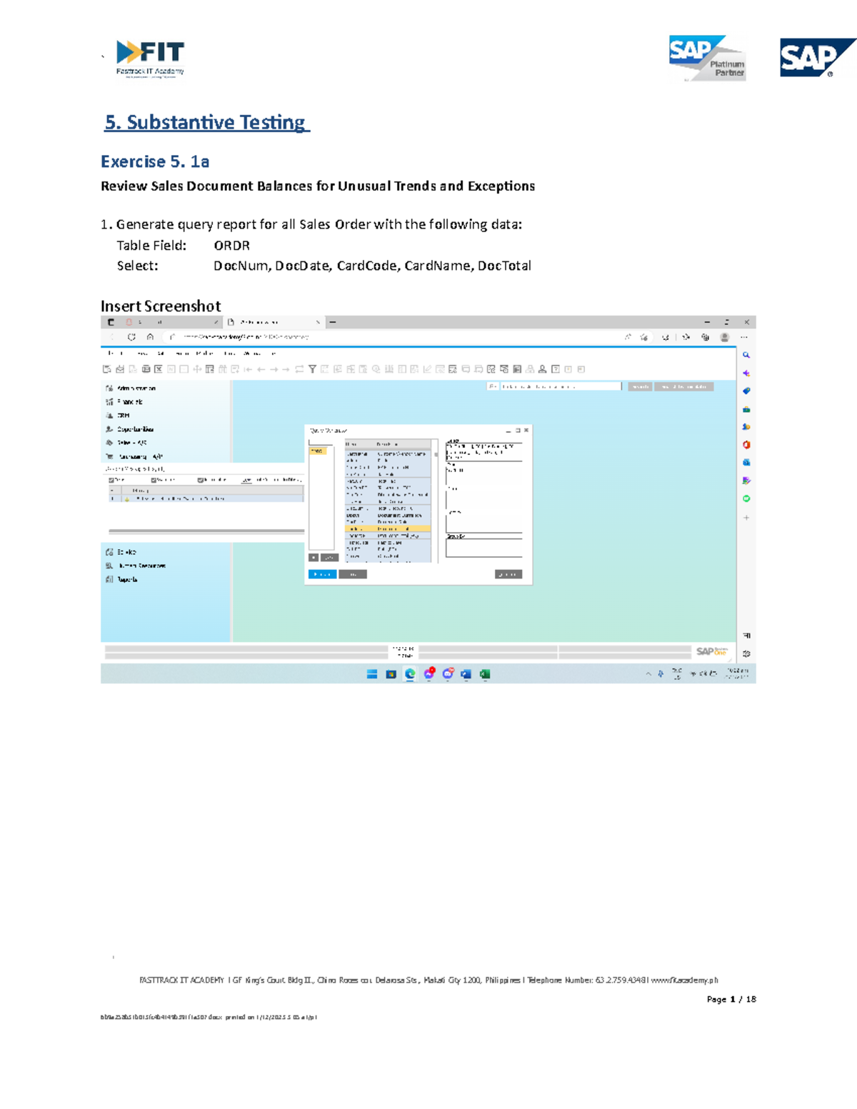 Substantive Workbook-A338- Paraswilliamzackb - 5. Substantive Testing ...