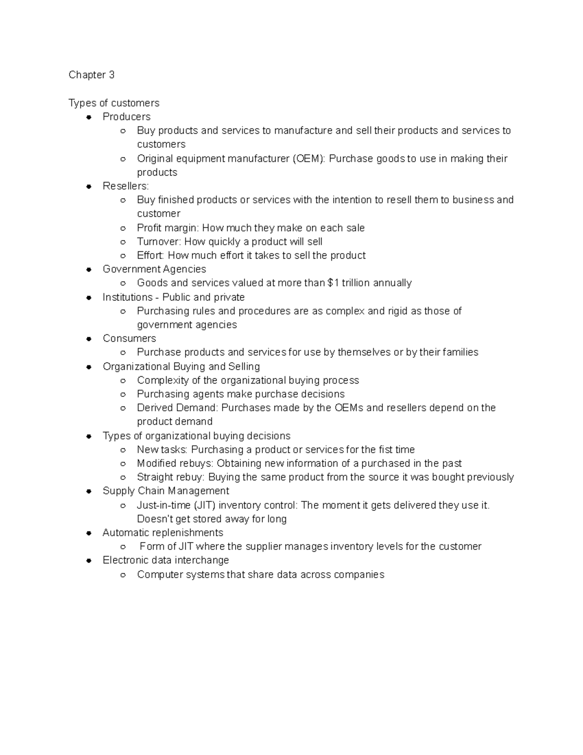 MRKT 257: Chapter 3 - Understanding Customer Types & Buying Behavior - Studocu