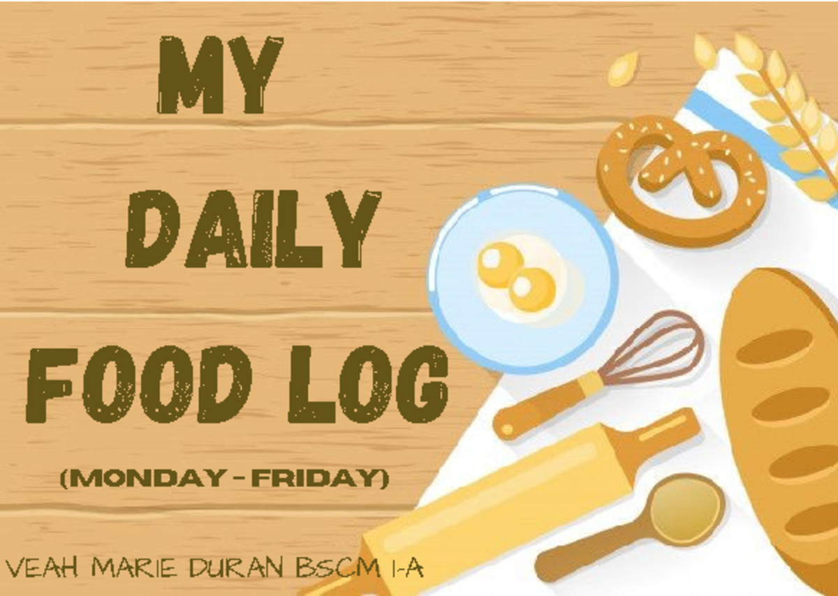 Food Log (BSCM 1-A) - Daily Calorie Tracking & Reflection - Studocu