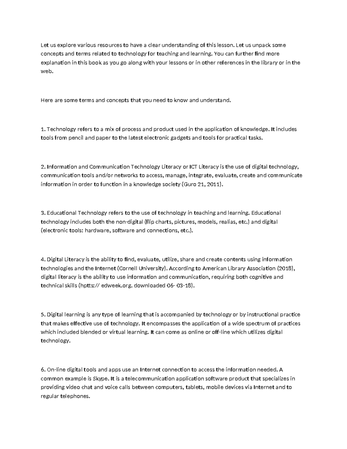 Technology for teaching and Learning Module 2 - Let us explore various ...