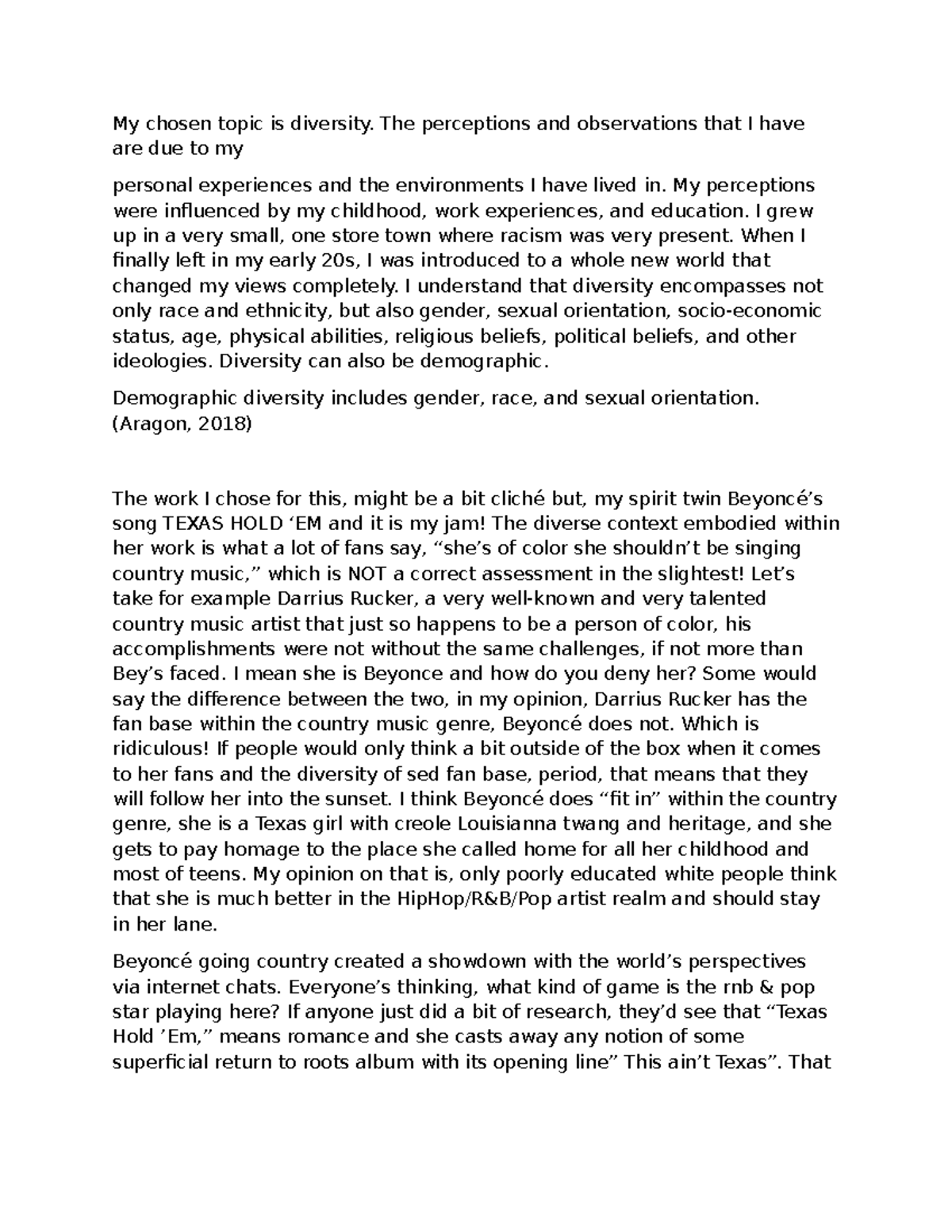 Diversity Perspectives: Personal Experiences and Cultural Insights ...