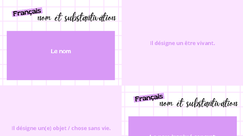 001F - Flashcards - Le Nom et la Substantivation en Français - Studocu