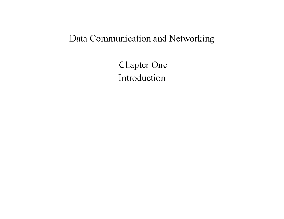 Chapter 1 Data Communication Networking Overview Cse 101 Studocu