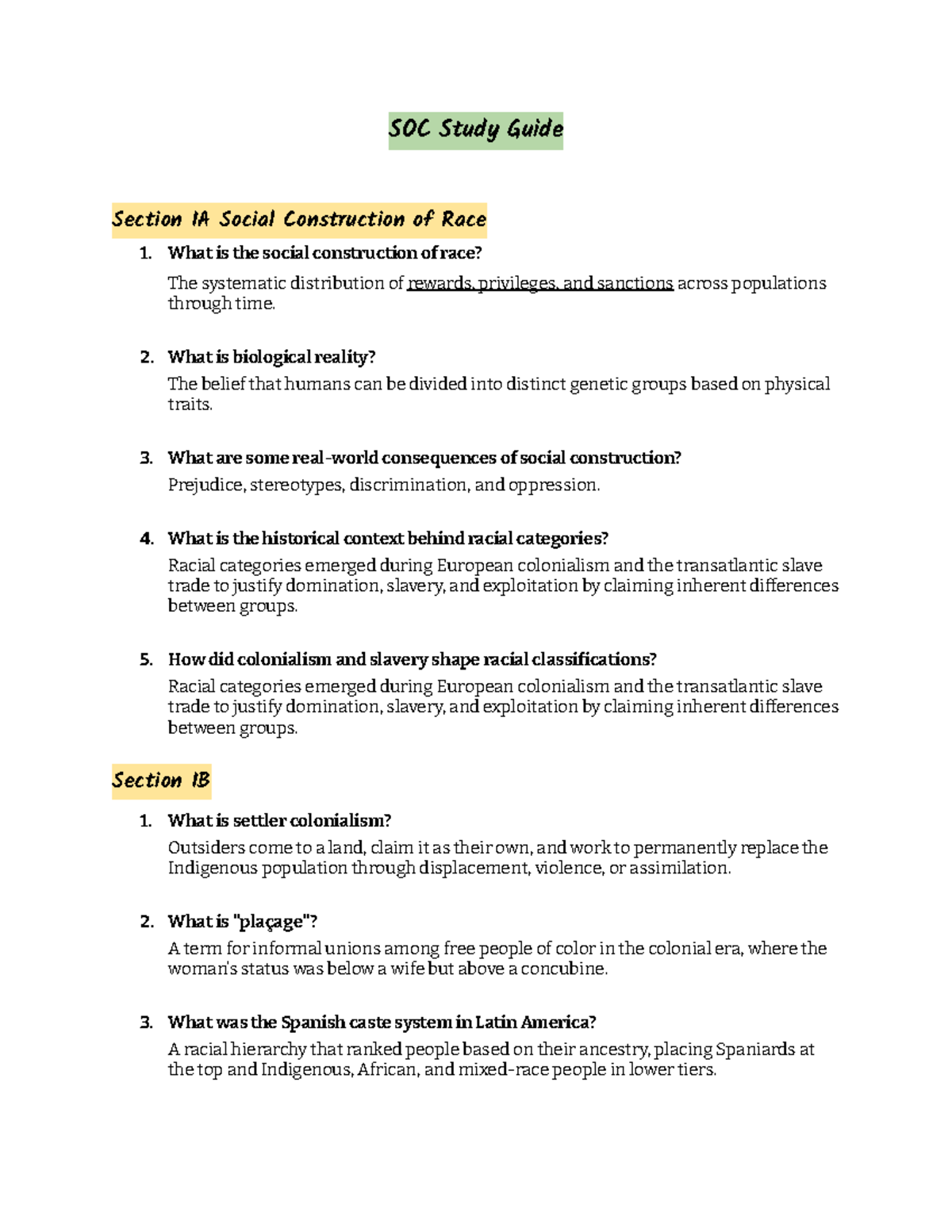 SOC Study Guide: Race, Immigration, and Inequality Insights - Studocu