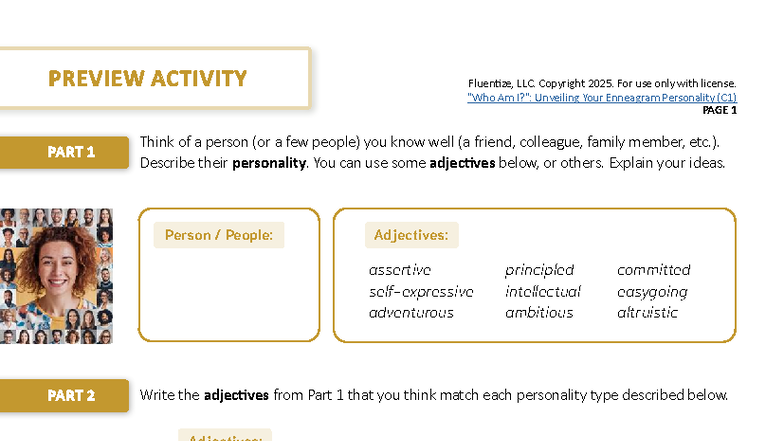 C1 Unveiling Your Enneagram Personality: Lesson Plan & Activities - Studocu