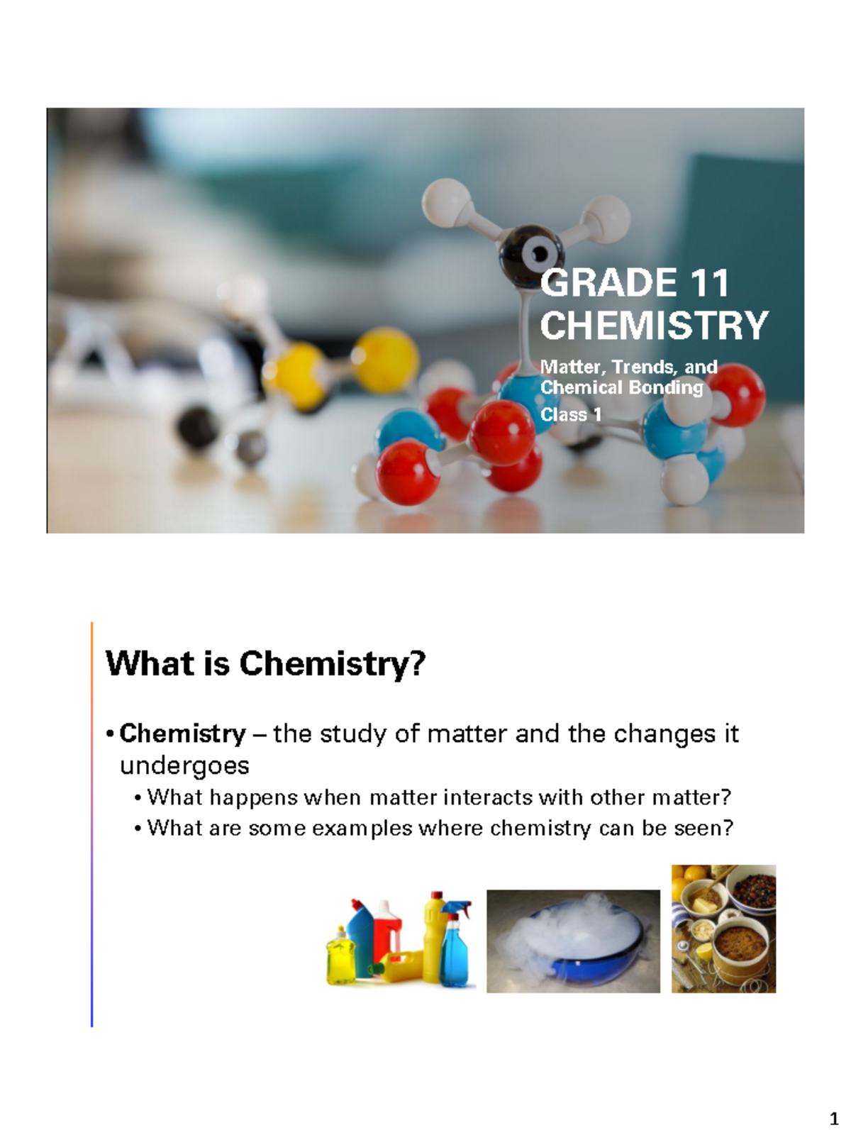 Grade 11 Chemistry Class 1 Lesson: Matter, Trends & Chemical Bonding ...