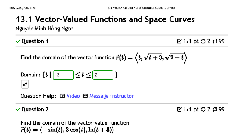 13.1 Functions and Space Curves: Vector-Valued Functions Study Guide - Studocu