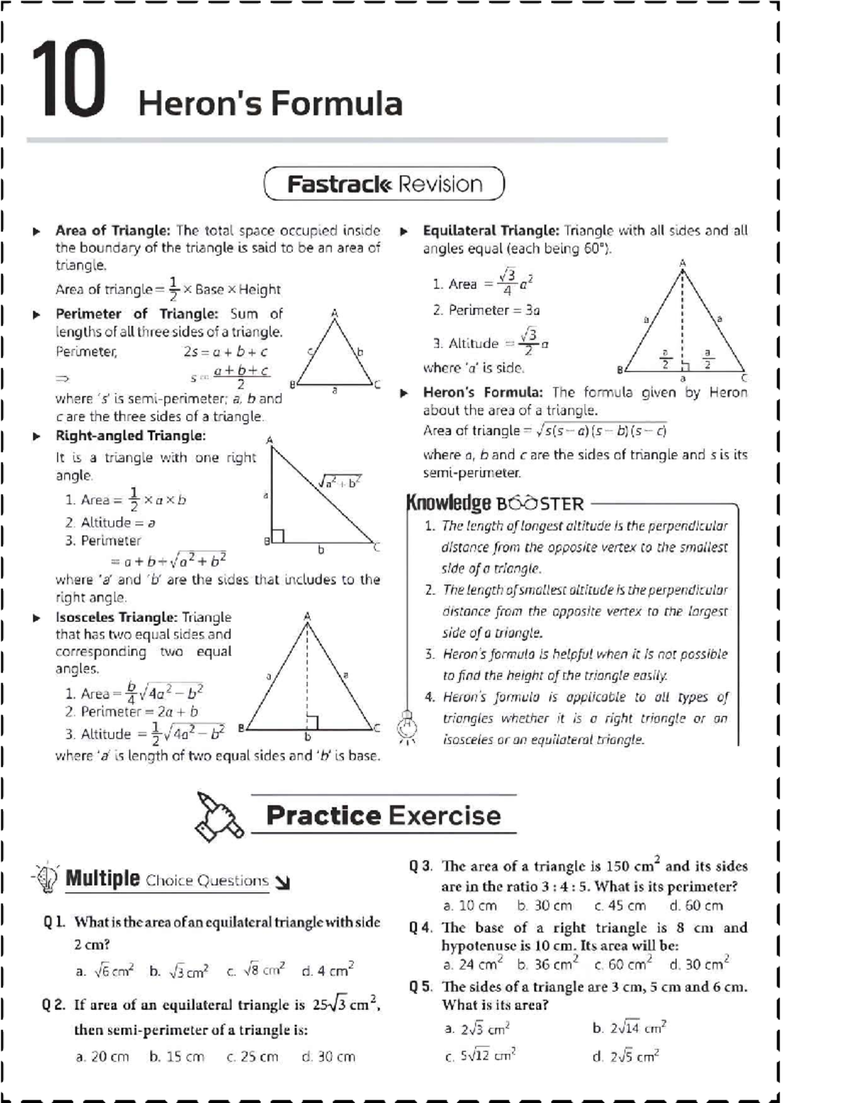 Heron's Formula and Triangle Area Calculations (MATH101) - Studocu